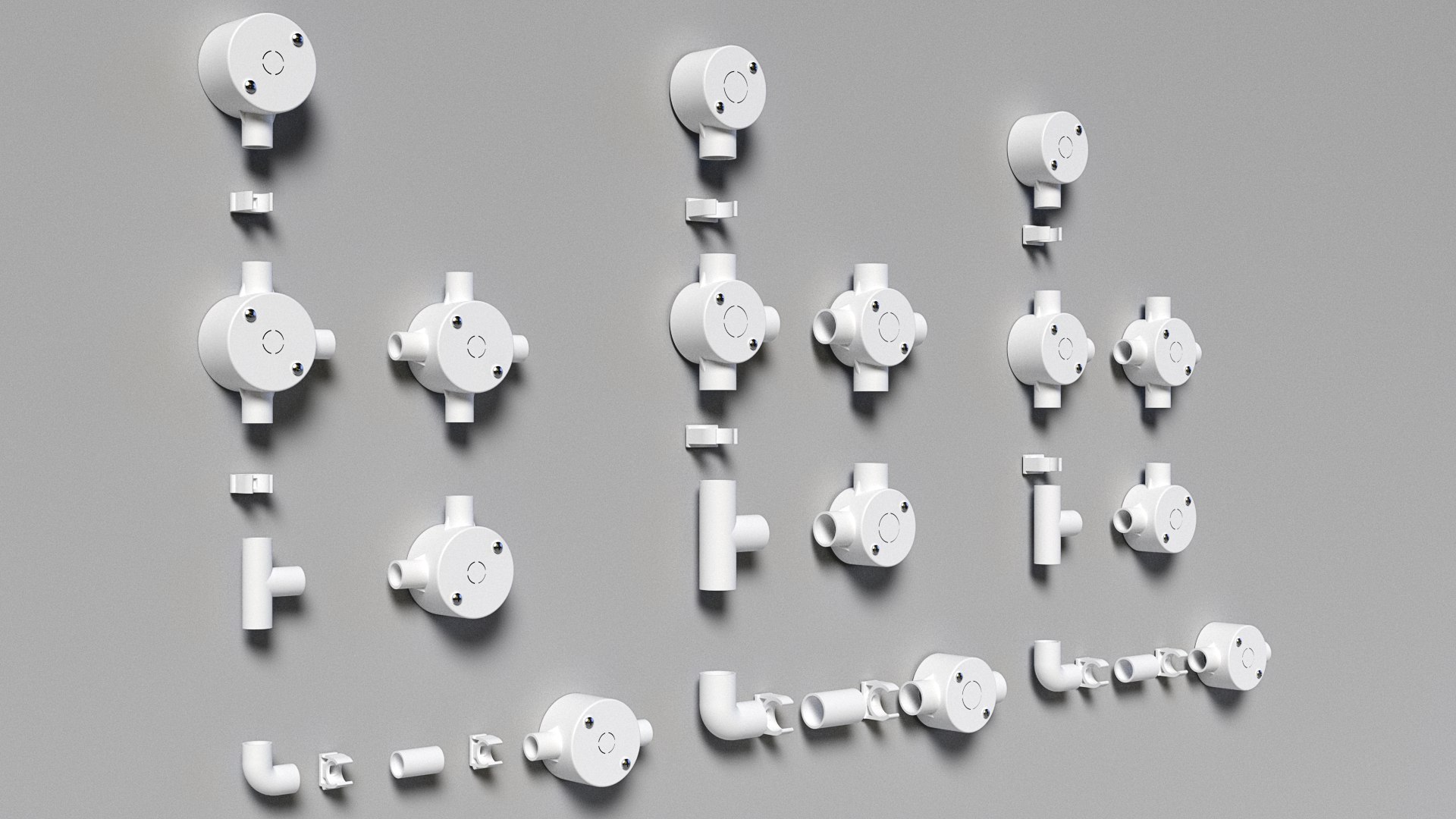 3D PVC Fitting And Conduit Box - TurboSquid 2325562