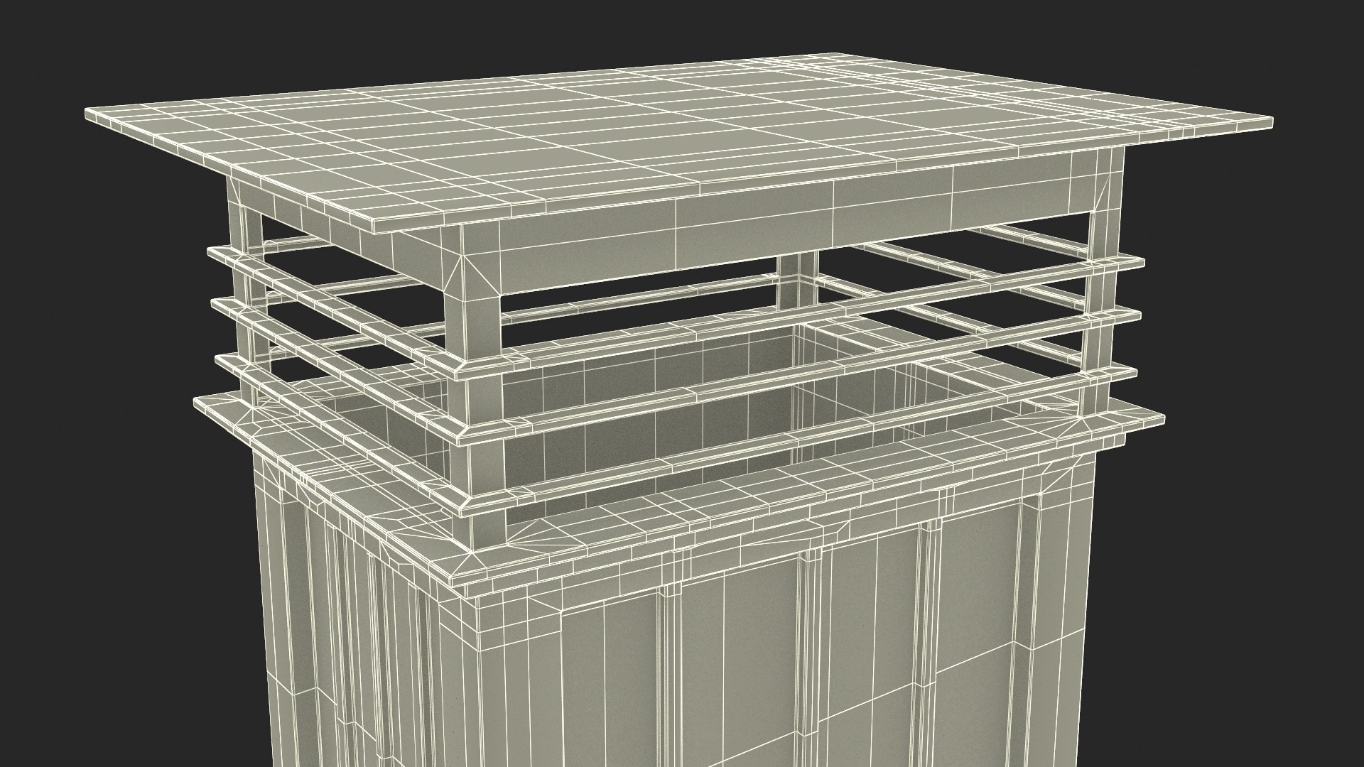 3D Square Metal Chimney Black Corner Base - TurboSquid 2049137