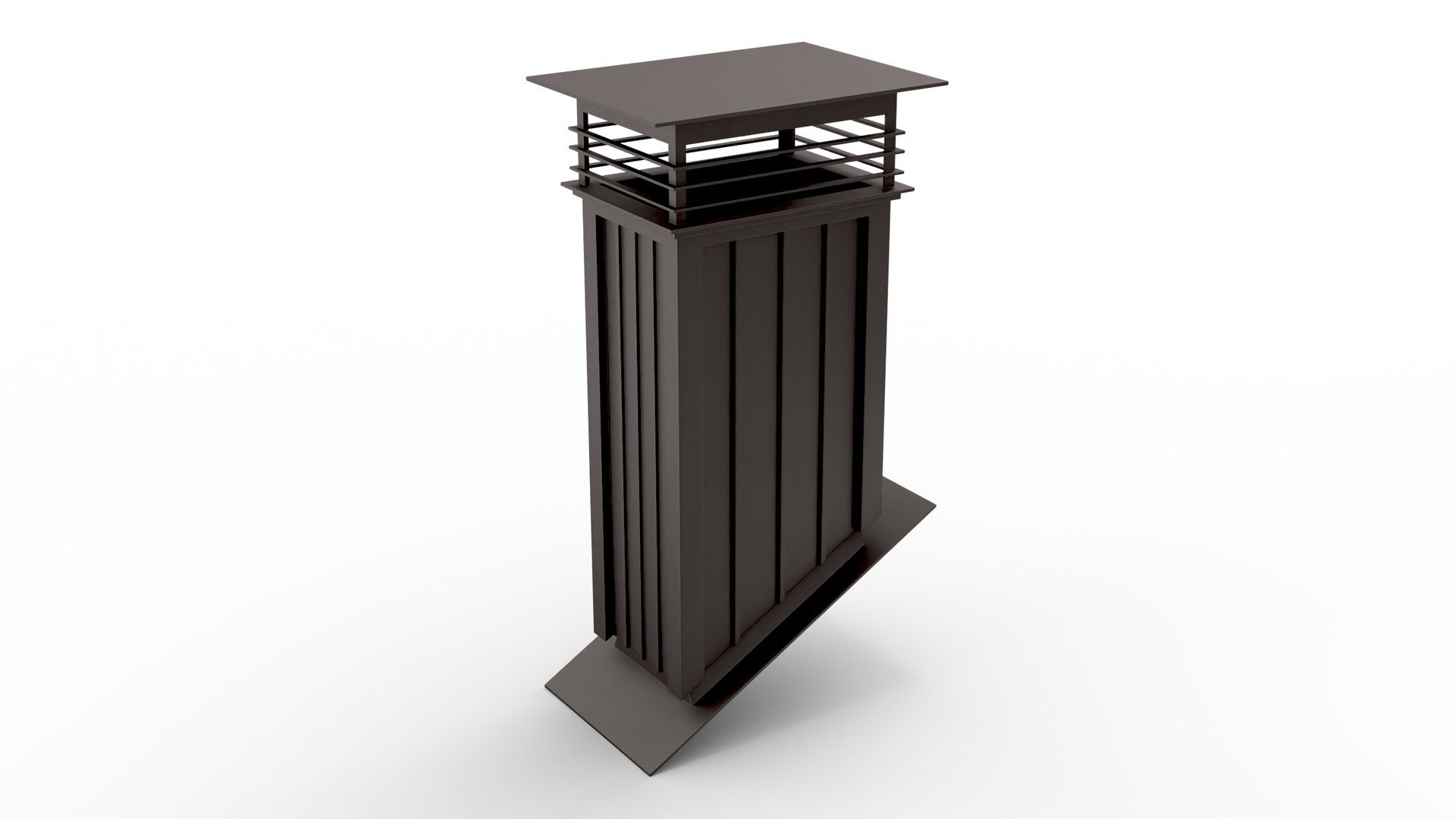 3D Square Metal Chimney Black Corner Base - TurboSquid 2049137