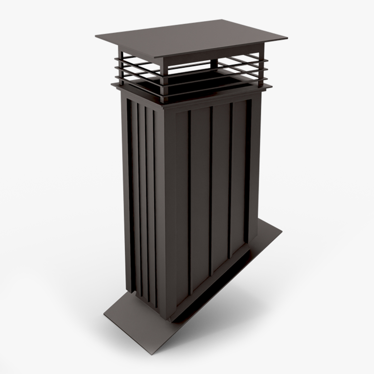 3D Square Metal Chimney Black Corner Base - TurboSquid 2049137