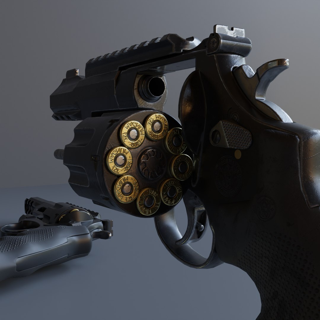 Revolver R8 Magnum Textured 3d model Game-ready Low poly Low-poly 3D ...