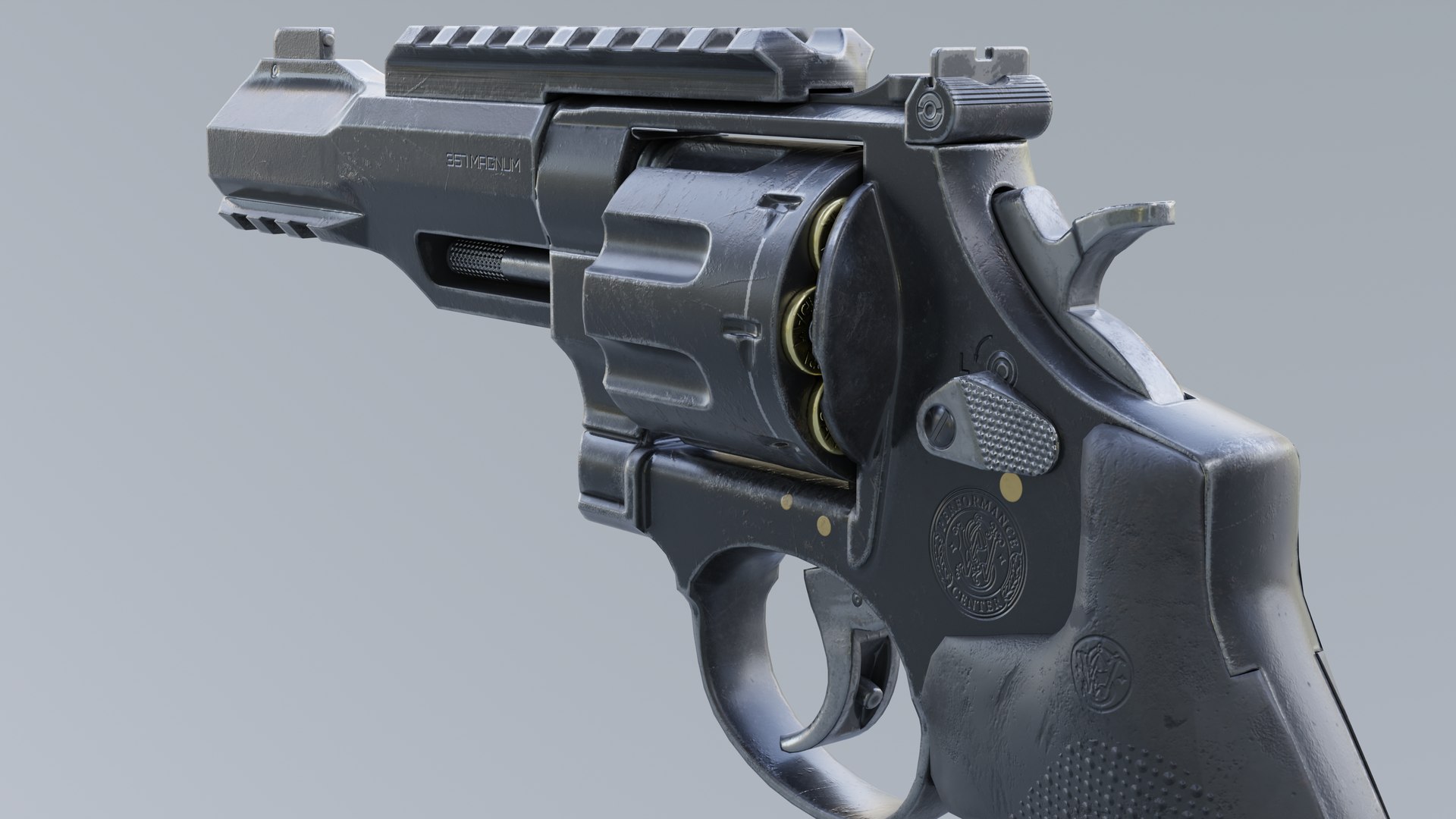 Revolver R8 Magnum Textured 3d model Game-ready Low poly Low-poly 3D ...