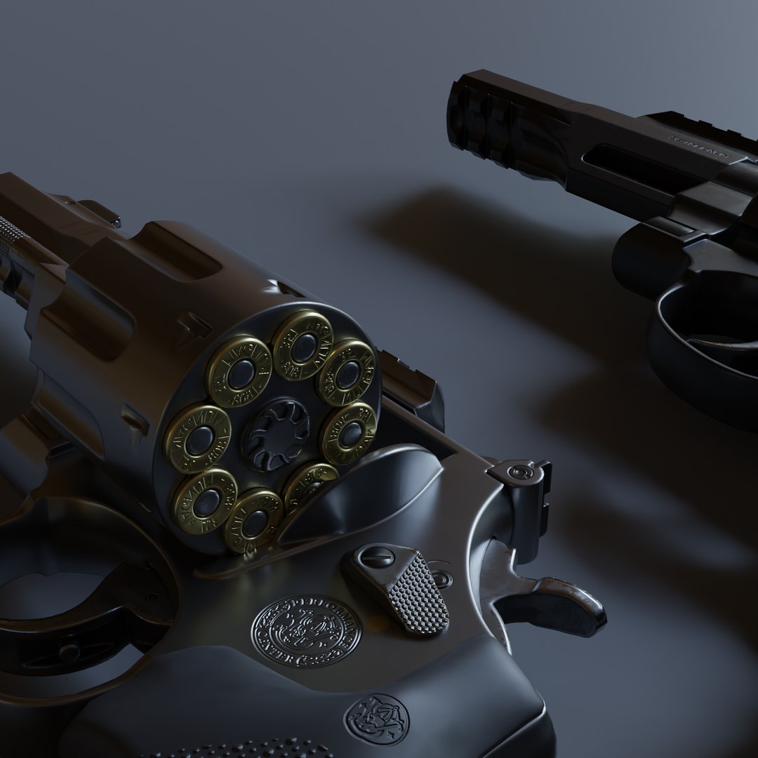 Revolver R8 Magnum Textured 3d model Game-ready Low poly Low-poly 3D ...