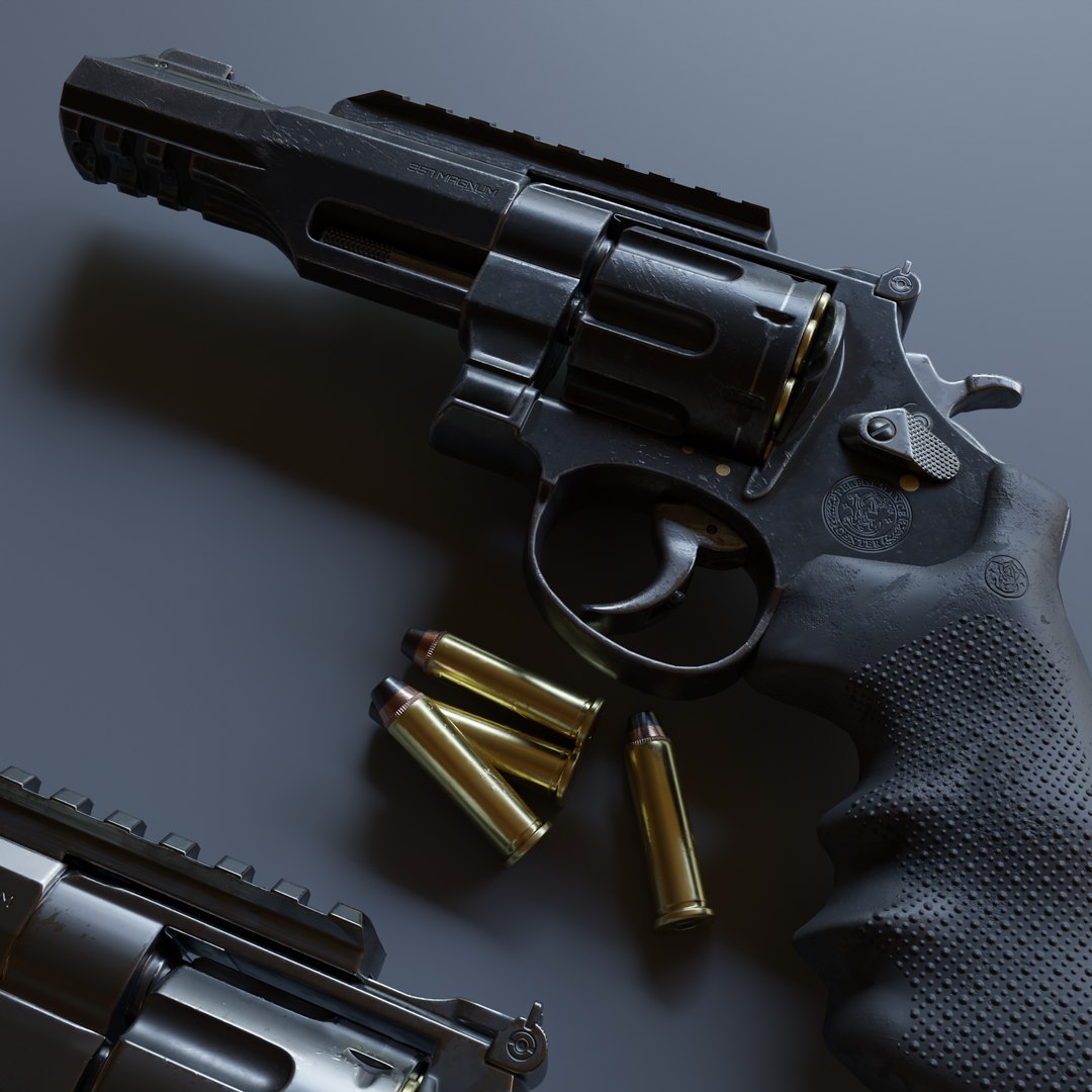 Revolver R8 Magnum Textured 3d model Game-ready Low poly Low-poly 3D ...