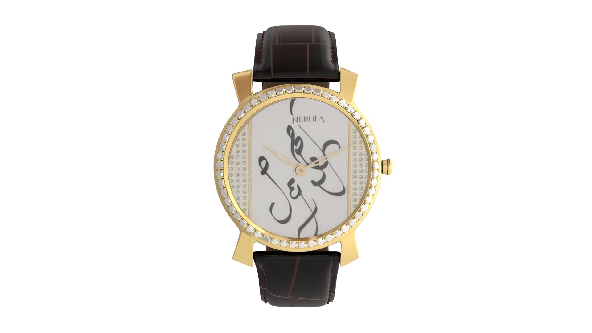 3D Titan Calligraphy By Nebula - 18 Karat Solid Gold Analog Watch ...