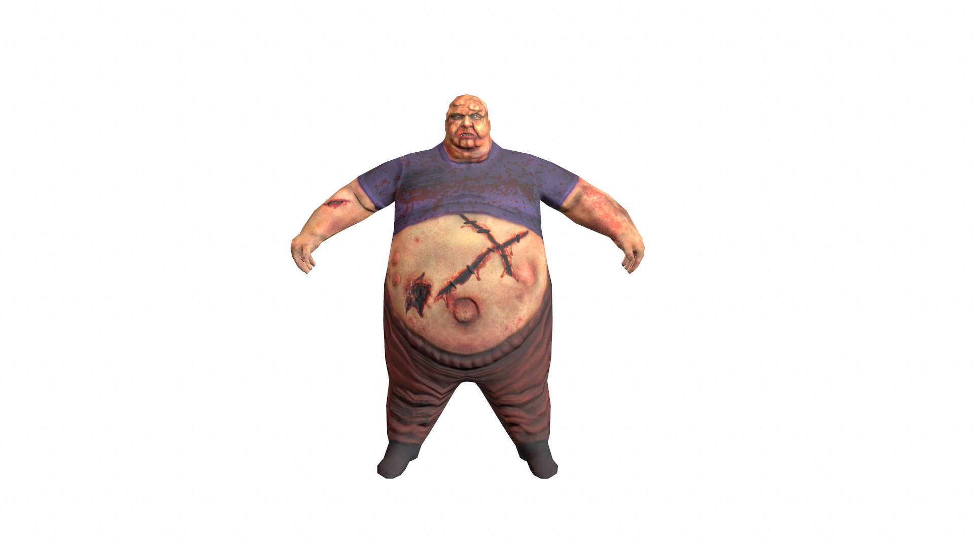 Fat Zombie Model - TurboSquid 1876529