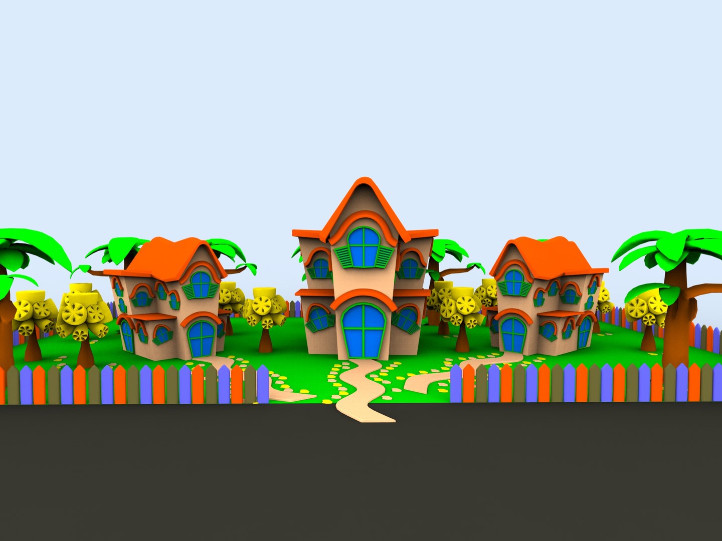 3d Cartoon House Model
