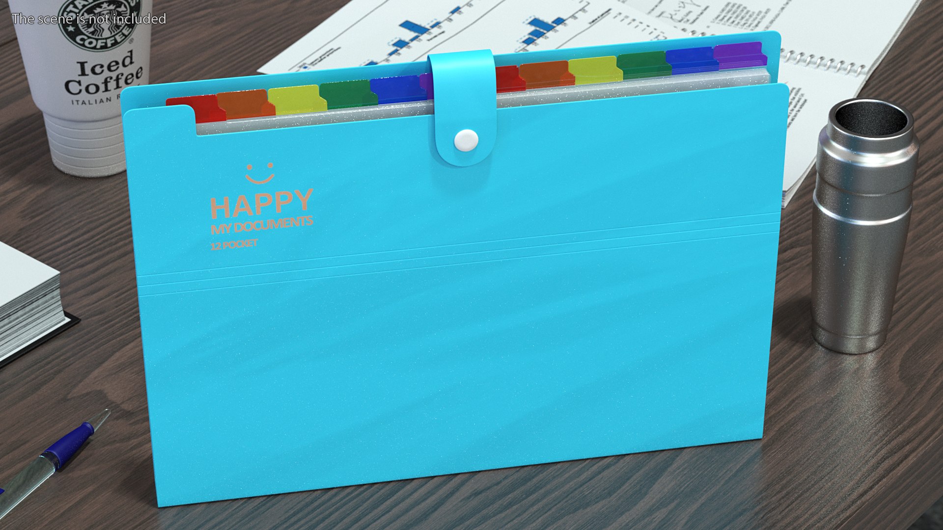 3D Plastic Expanding File Folder Closed Blue - TurboSquid 1804864