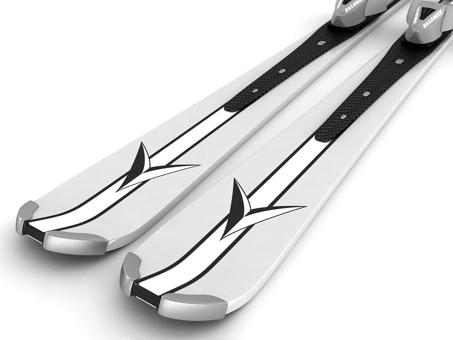 3d Alpine Skis Model