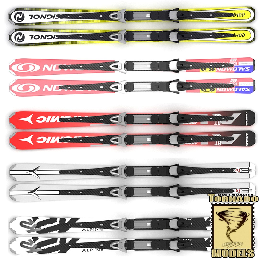 3d Alpine Skis Model