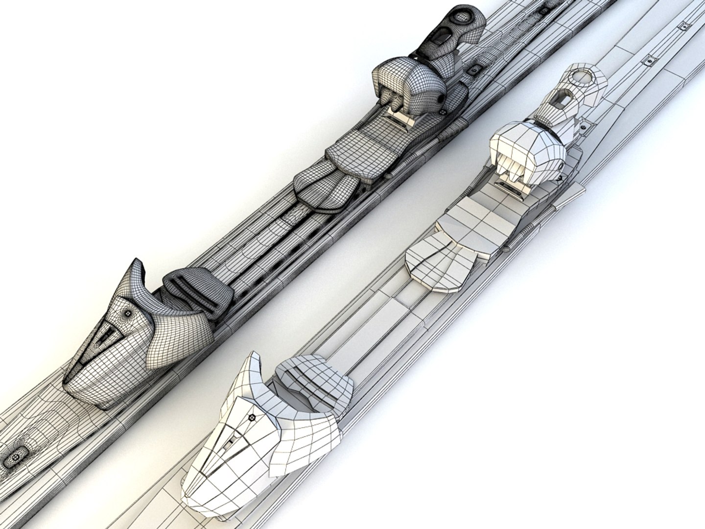 3d Alpine Skis Model