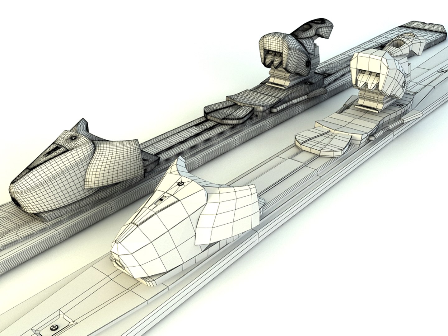 3d Alpine Skis Model