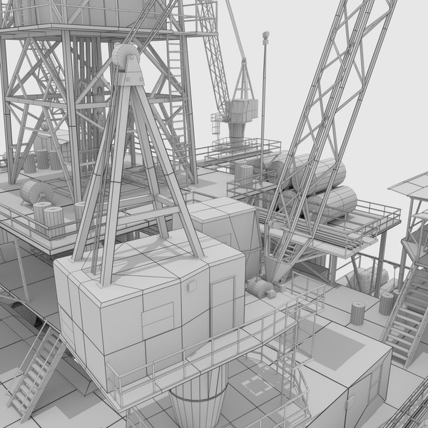 Oil rig model - TurboSquid 1194717