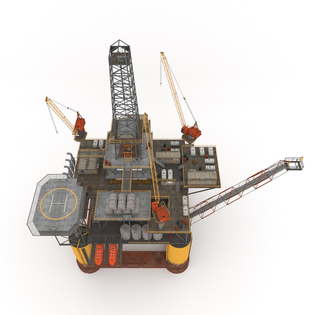 Oil rig model - TurboSquid 1194717
