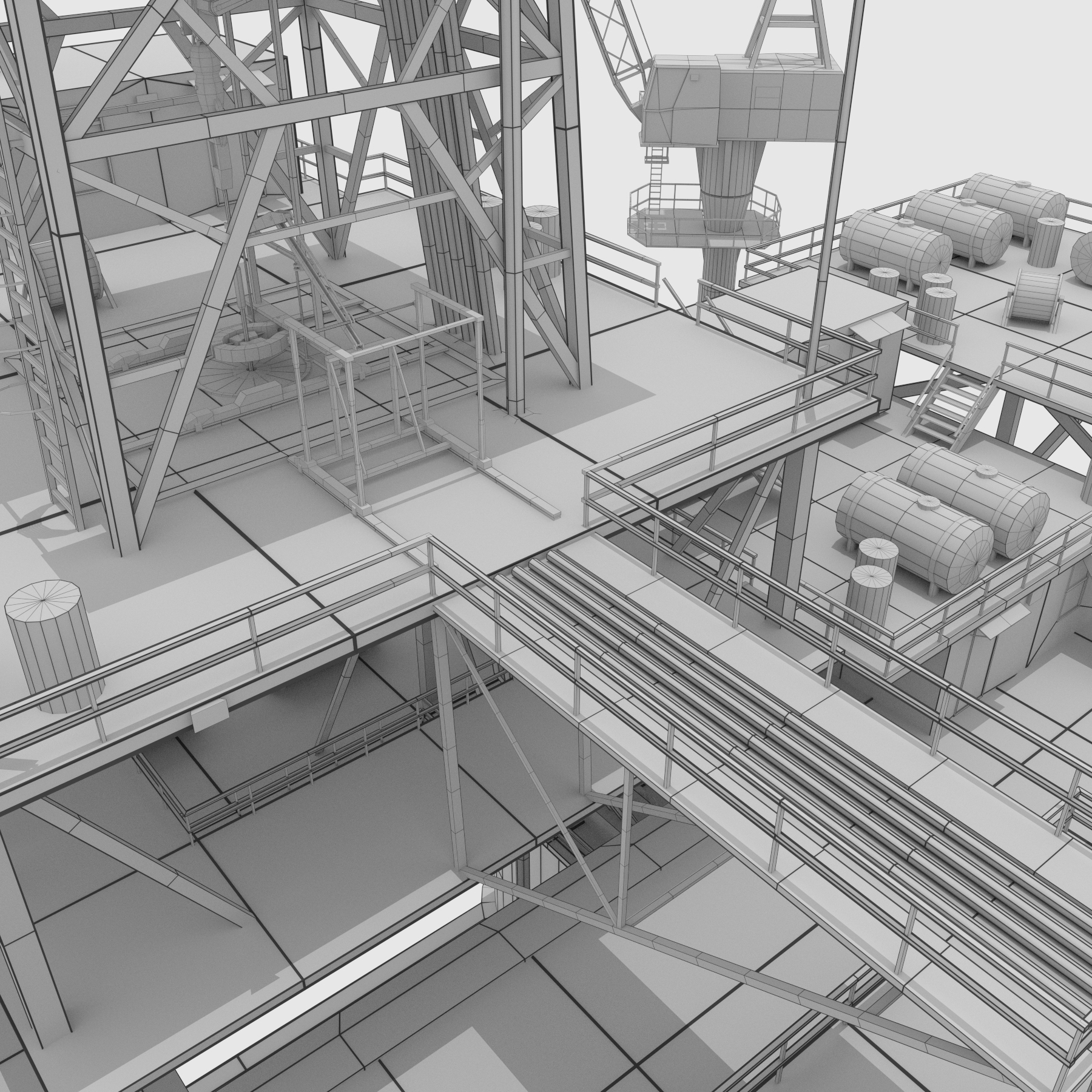 Oil rig model - TurboSquid 1194717