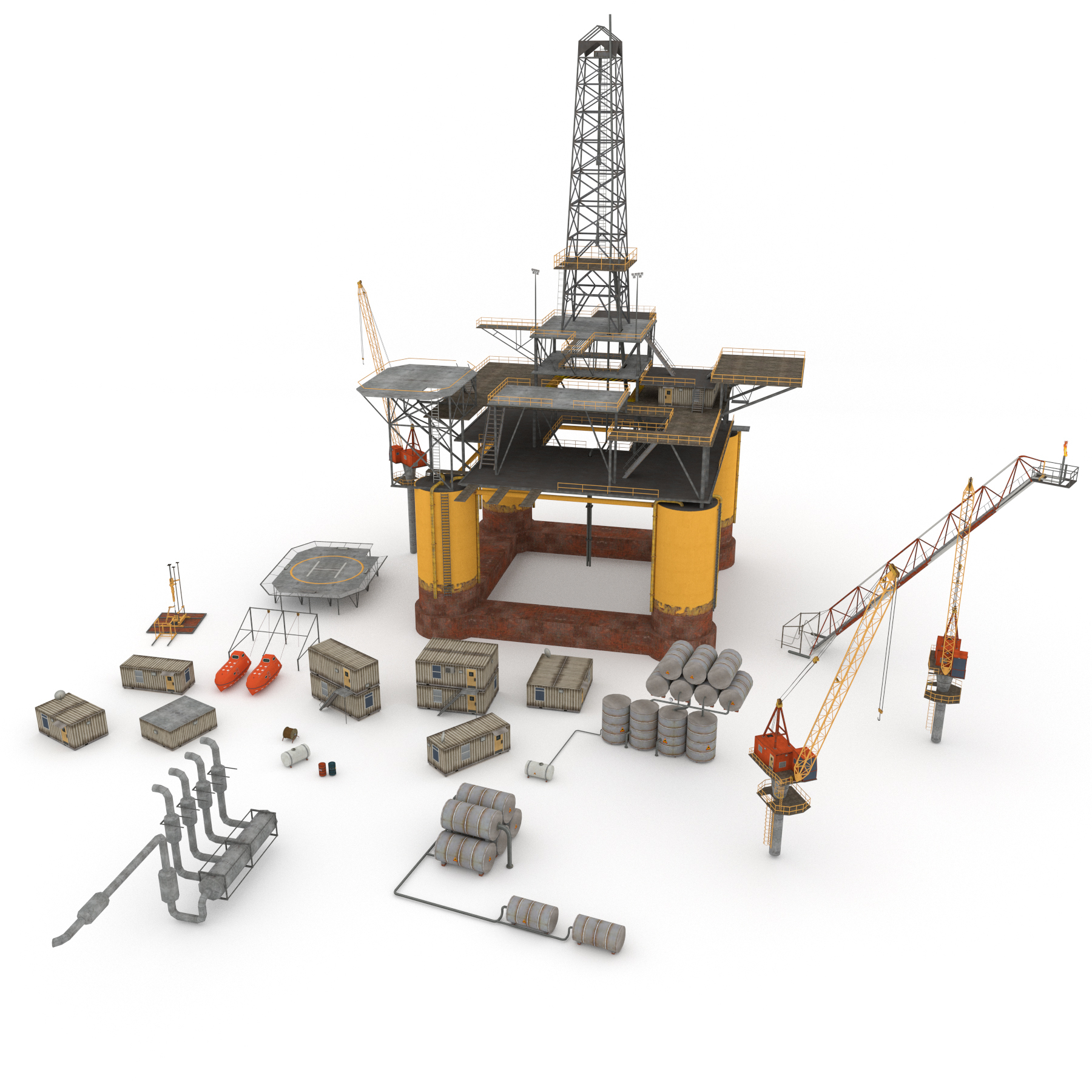 Oil rig model - TurboSquid 1194717