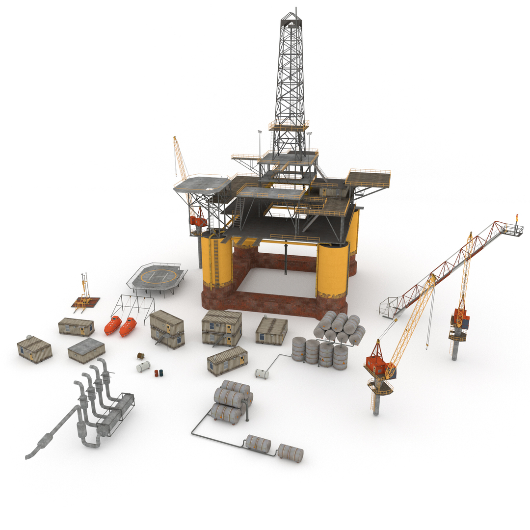 Oil rig model - TurboSquid 1194717