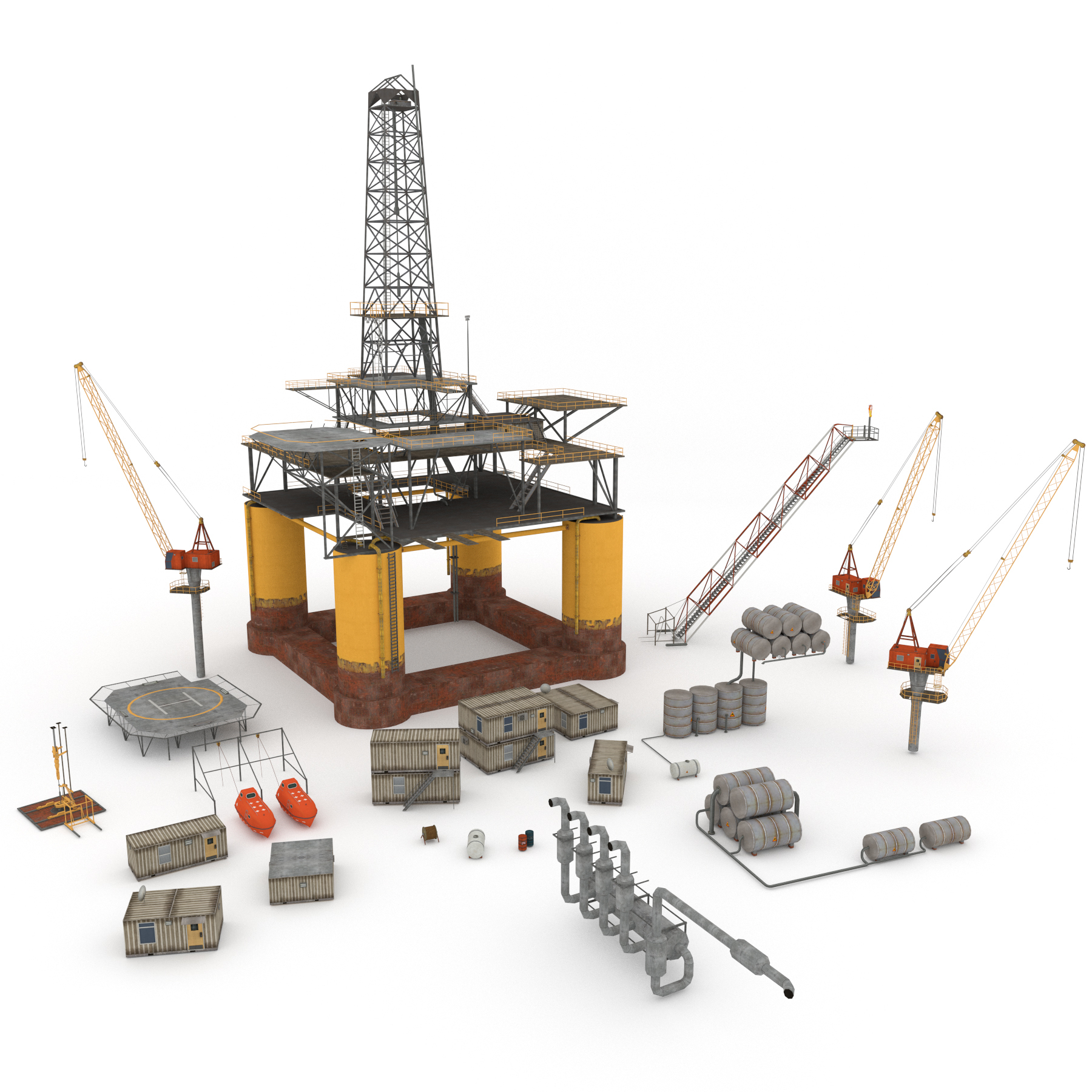 Oil rig model - TurboSquid 1194717