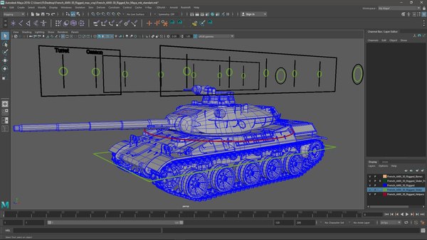 3D модель Французский AMX-30, адаптированный для Maya - TurboSquid 2261850