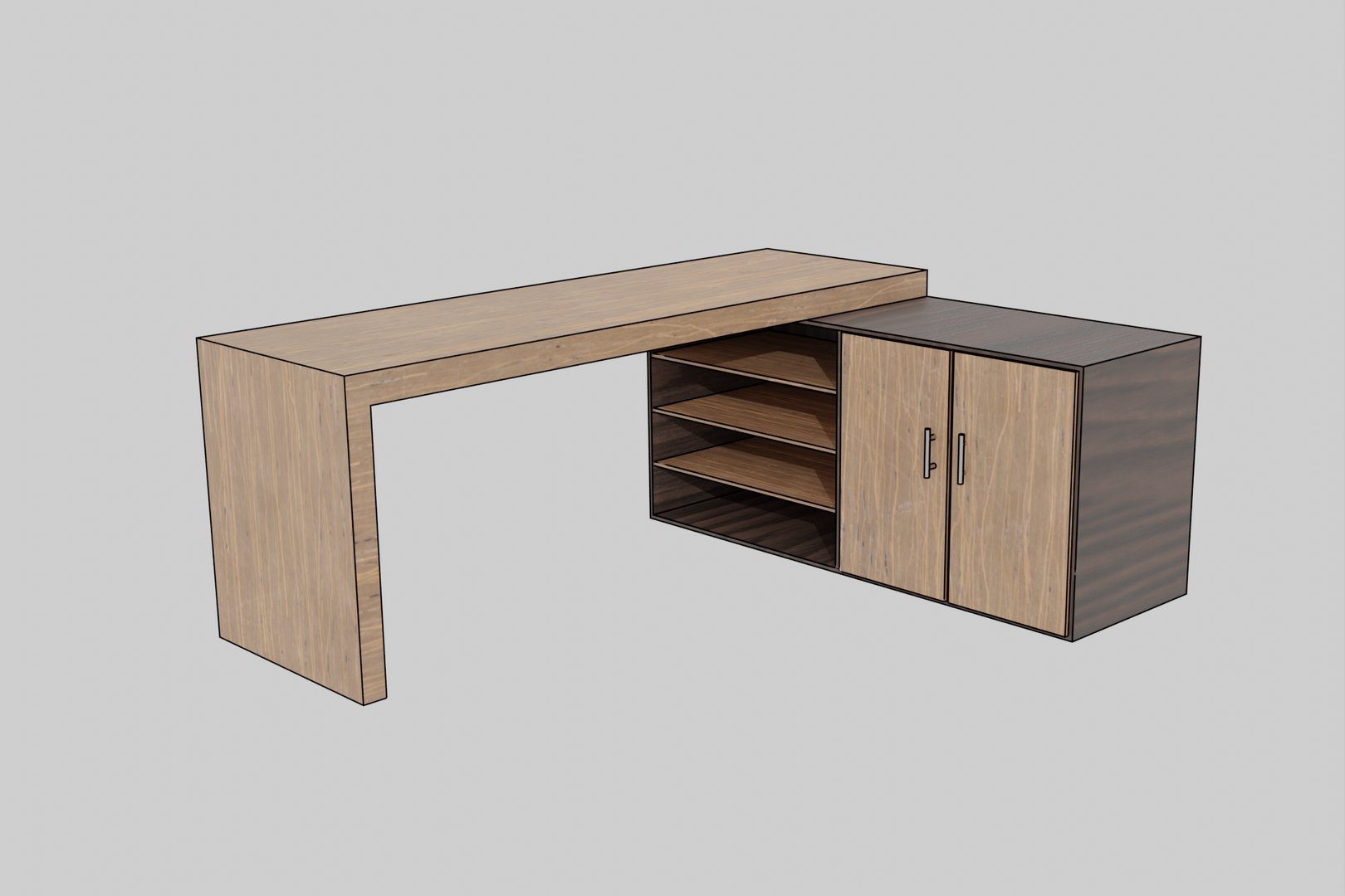 3D Desk L Shaped model - TurboSquid 1857491