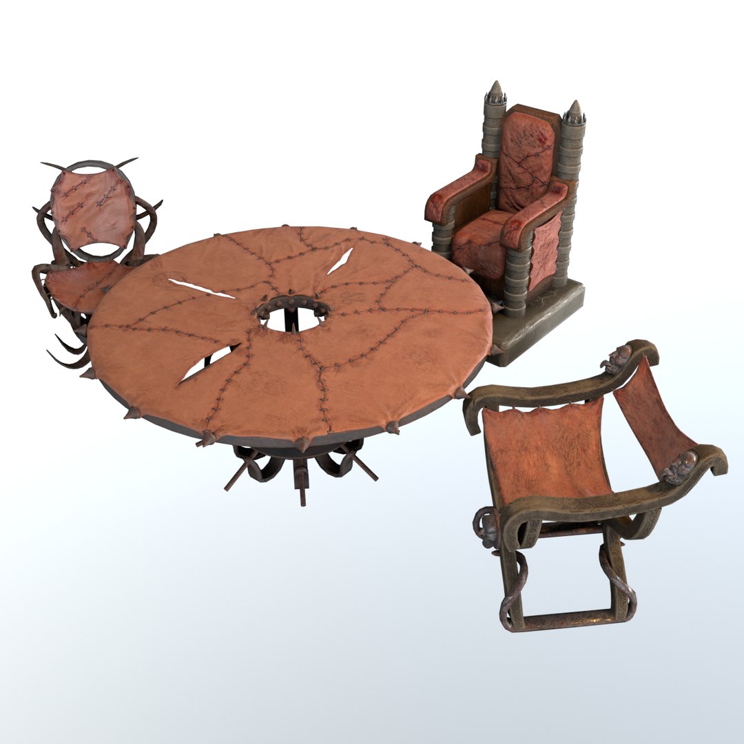 3D Set Fantasy Furniture Table Model - TurboSquid 1654243