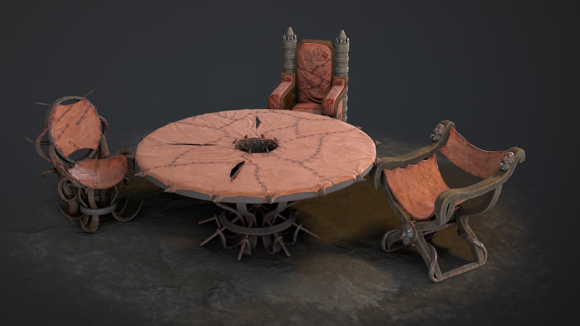 3D Set Fantasy Furniture Table Model - TurboSquid 1654243