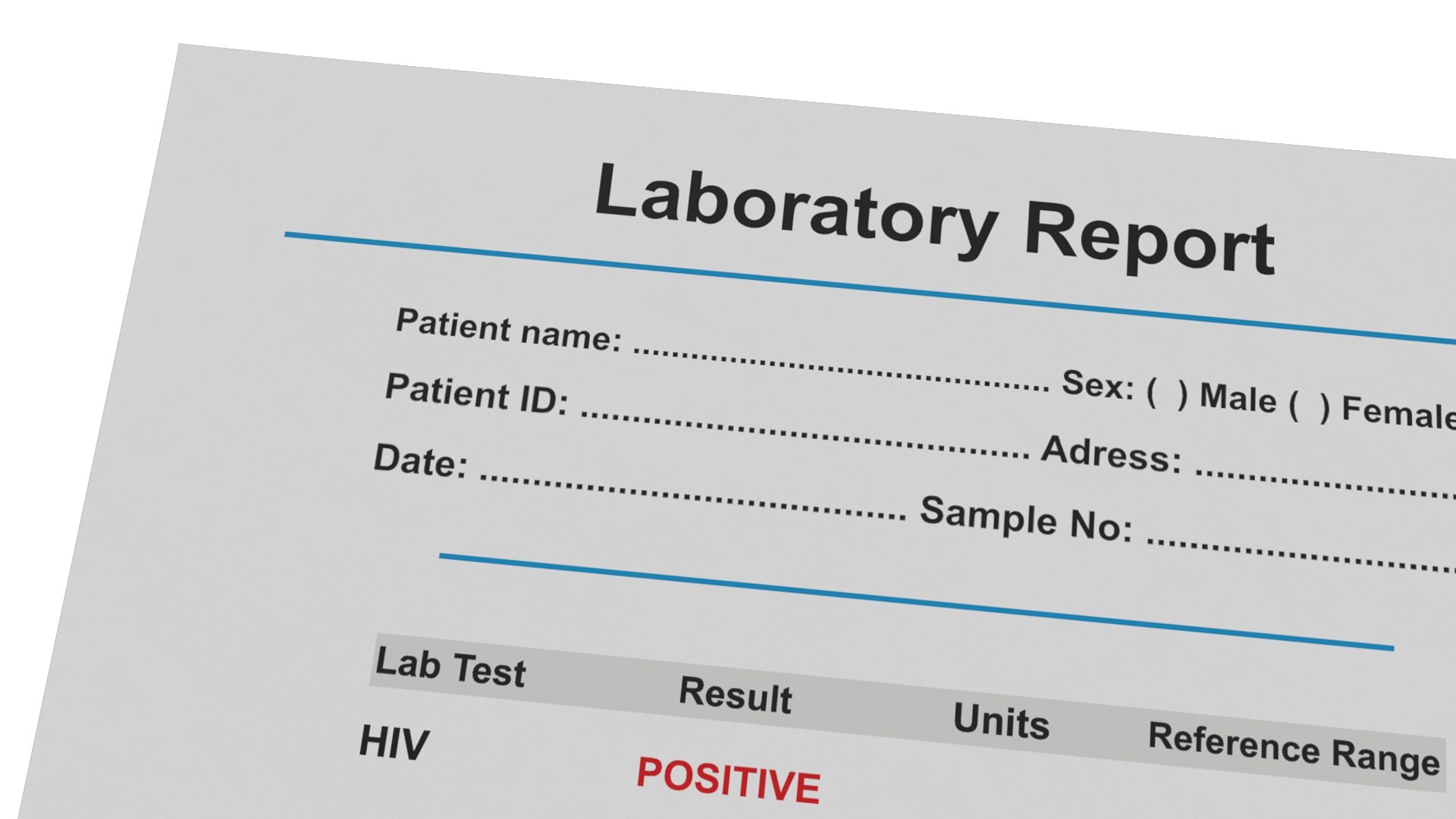 Laboratory HIV Report Form Negative 3D Model - TurboSquid 2395906