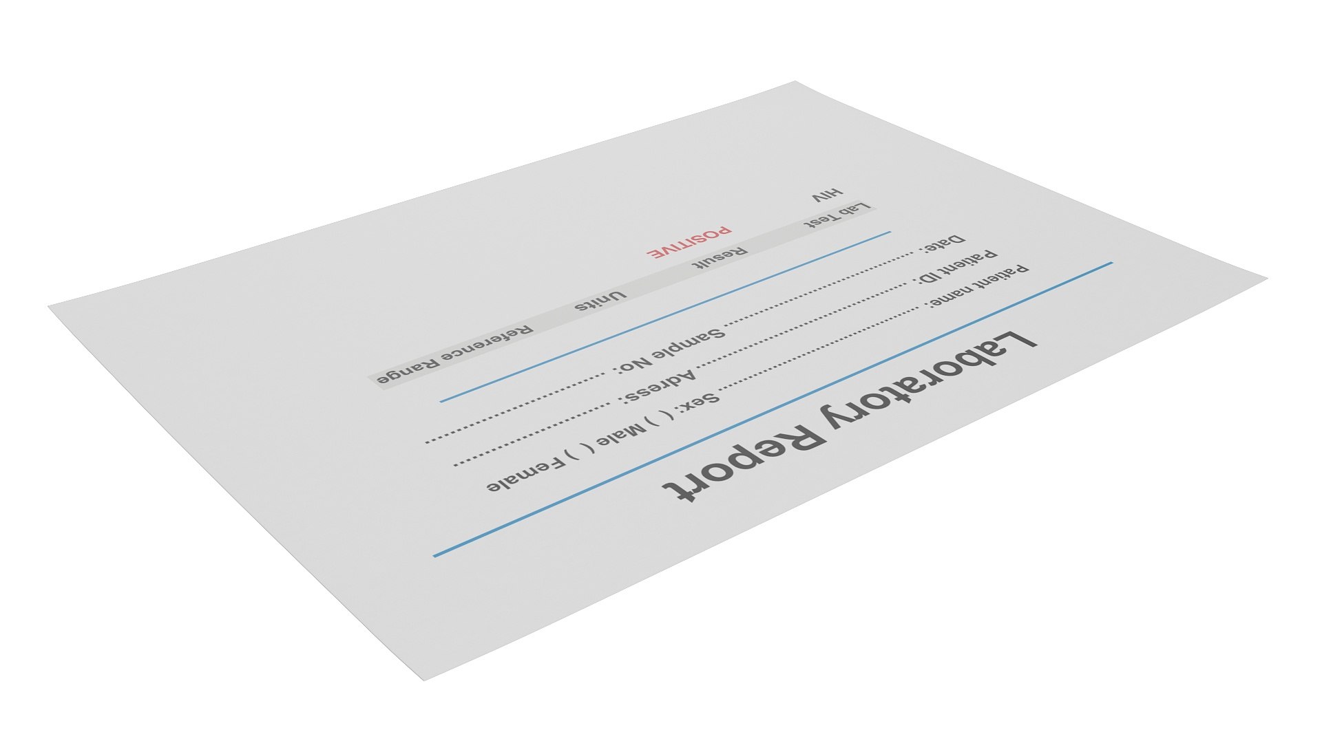 Laboratory HIV Report Form Negative 3D Model - TurboSquid 2395906