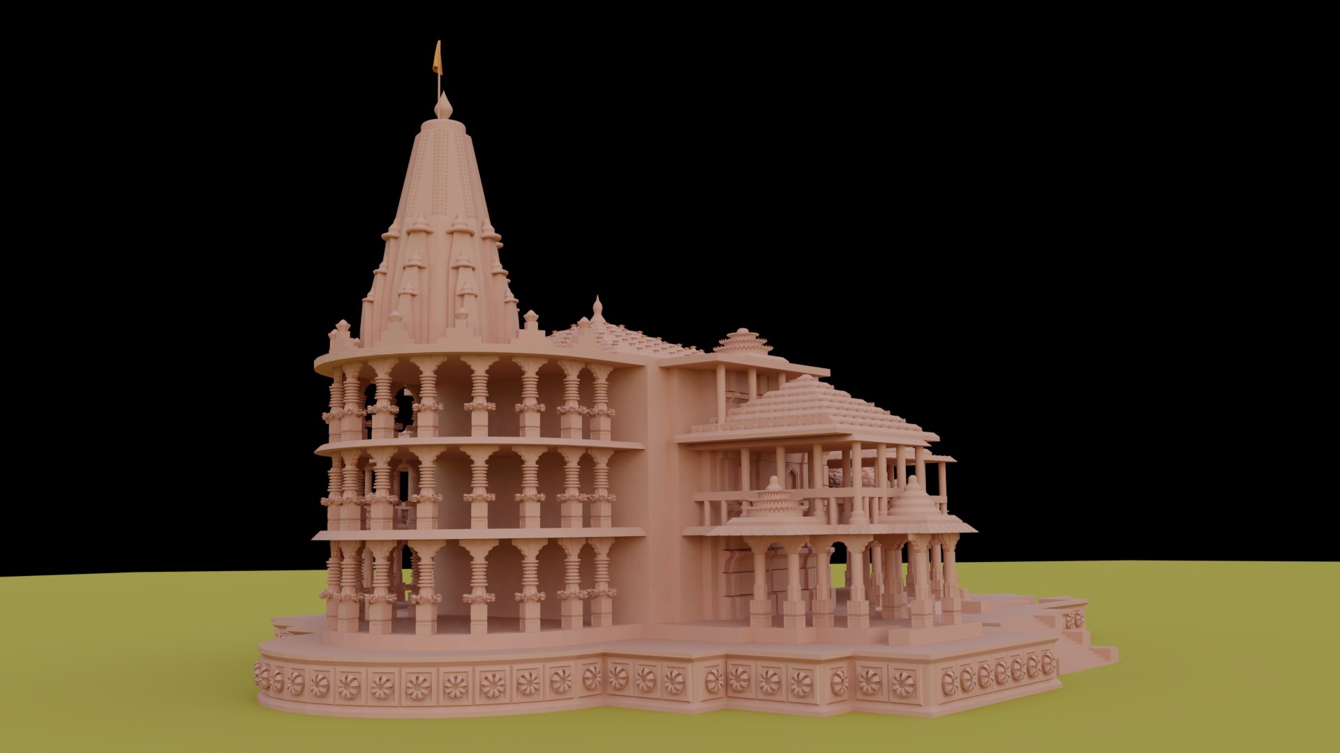 Shree ram mandir 3D model - TurboSquid 1624133