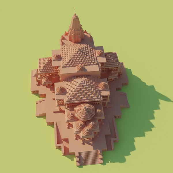 Shree ram mandir 3D model - TurboSquid 1624133