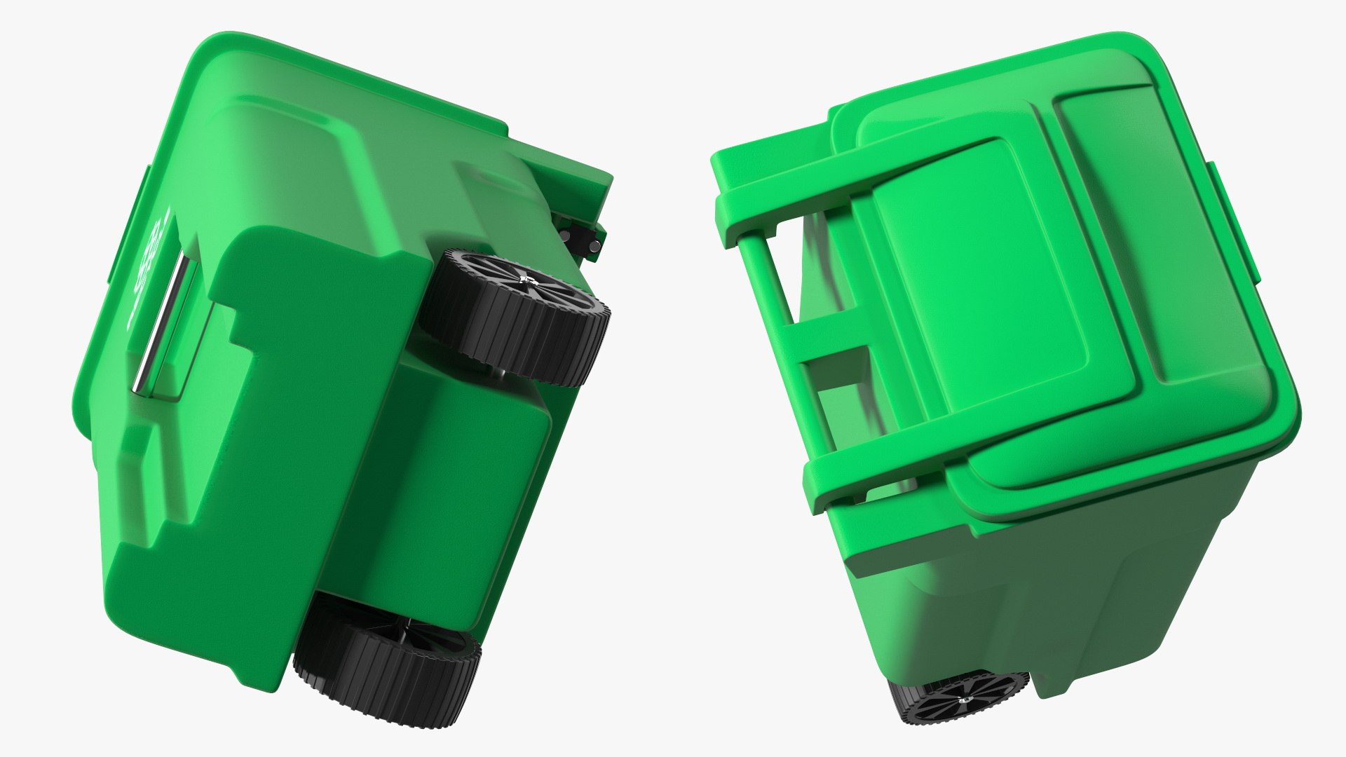 Green Plastic Wheeled Recycling Trash Can 3D Model - TurboSquid 2143074