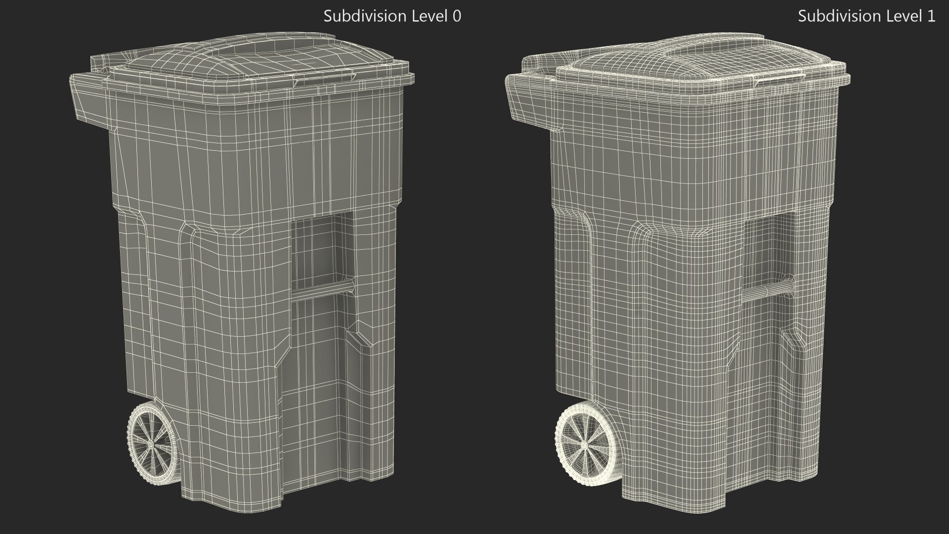 Green Plastic Wheeled Recycling Trash Can 3D Model - TurboSquid 2143074