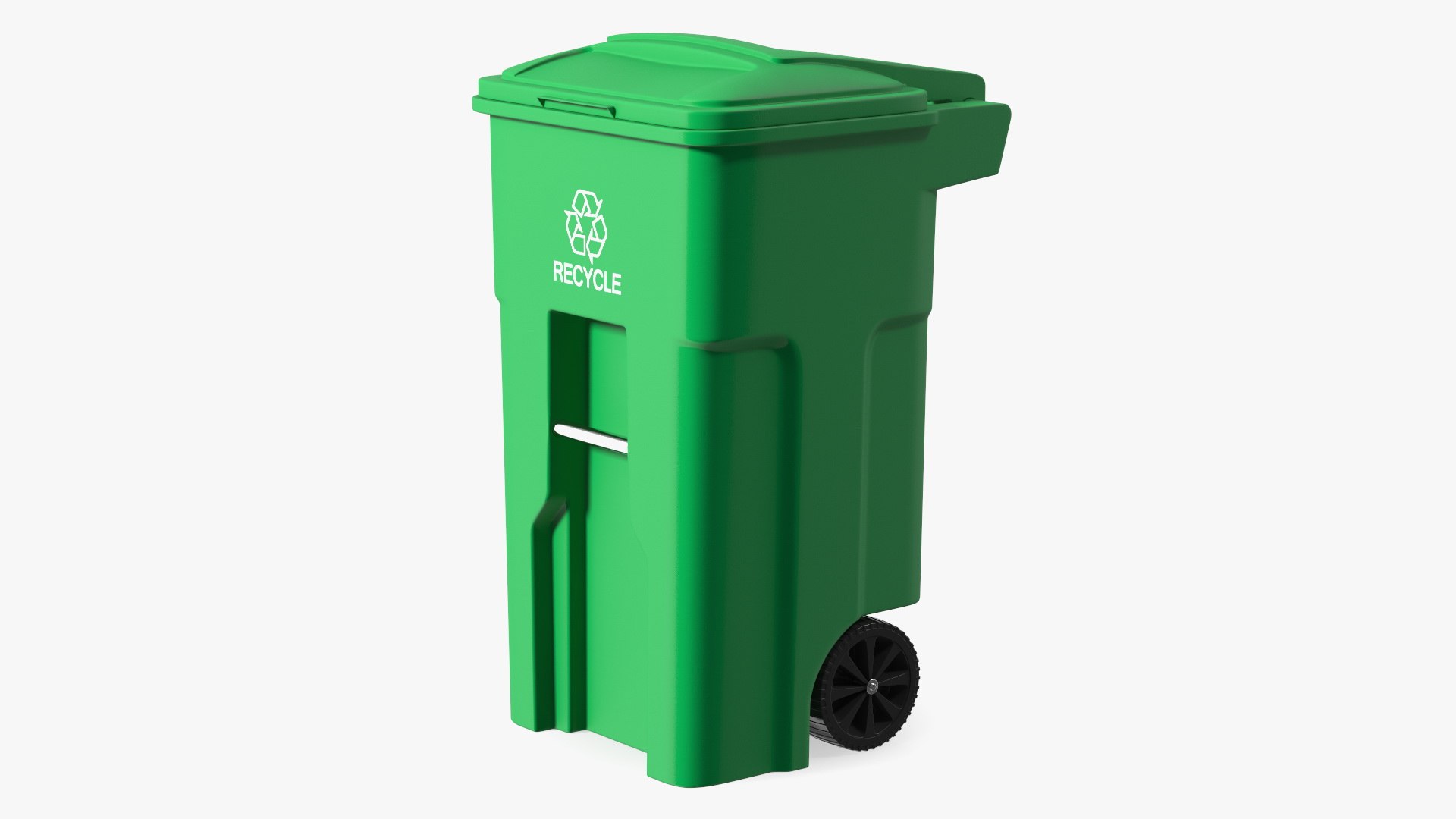 Green Plastic Wheeled Recycling Trash Can 3D model - TurboSquid 2143074