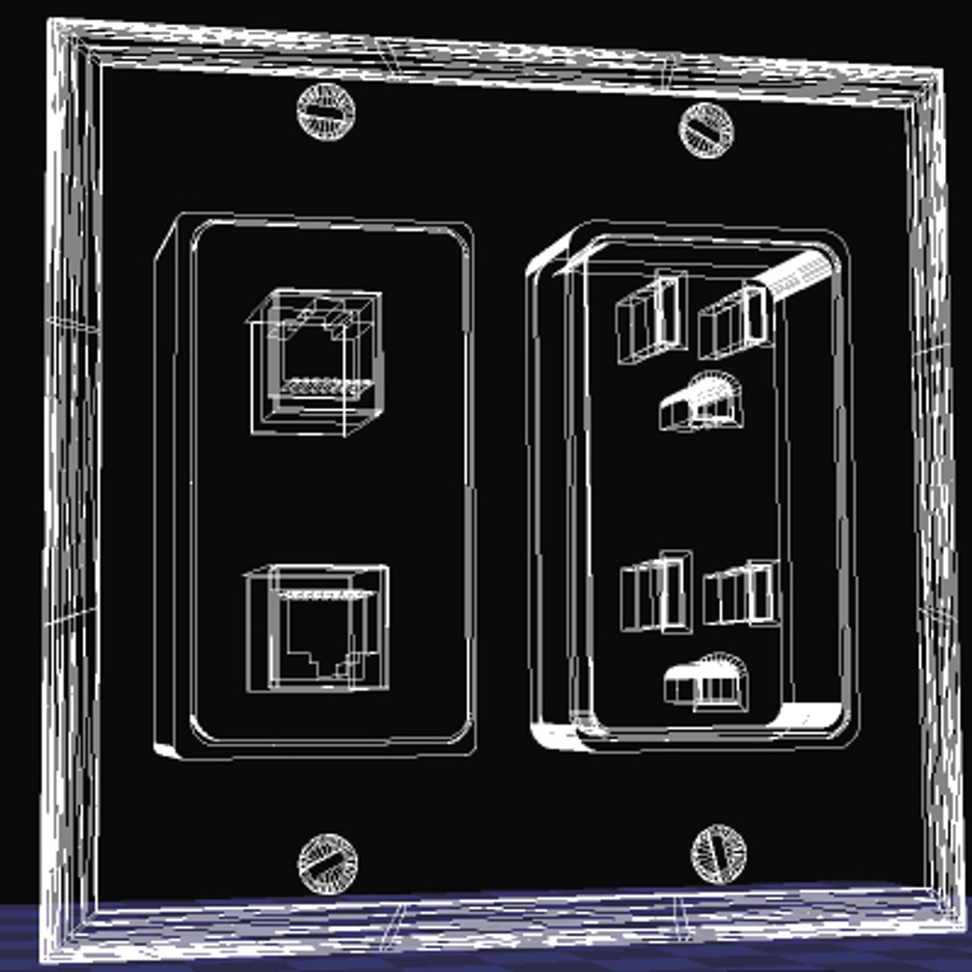 3d plate decora outlet cat5 model