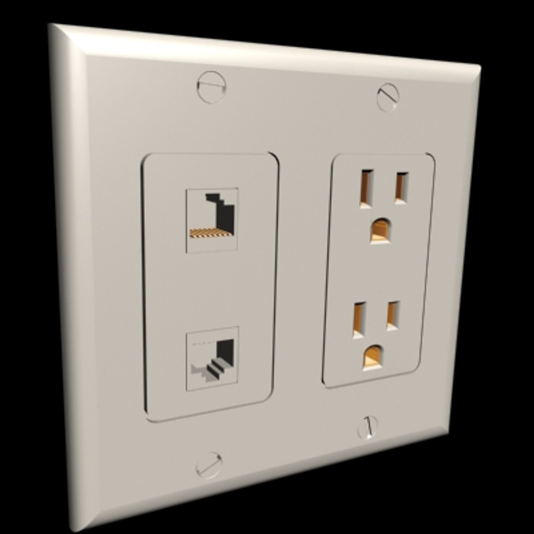 3d plate decora outlet cat5 model