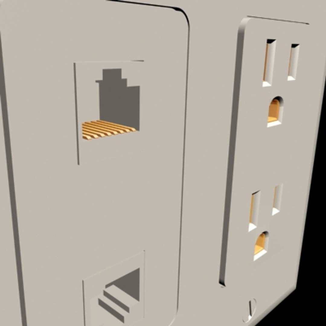 3d plate decora outlet cat5 model
