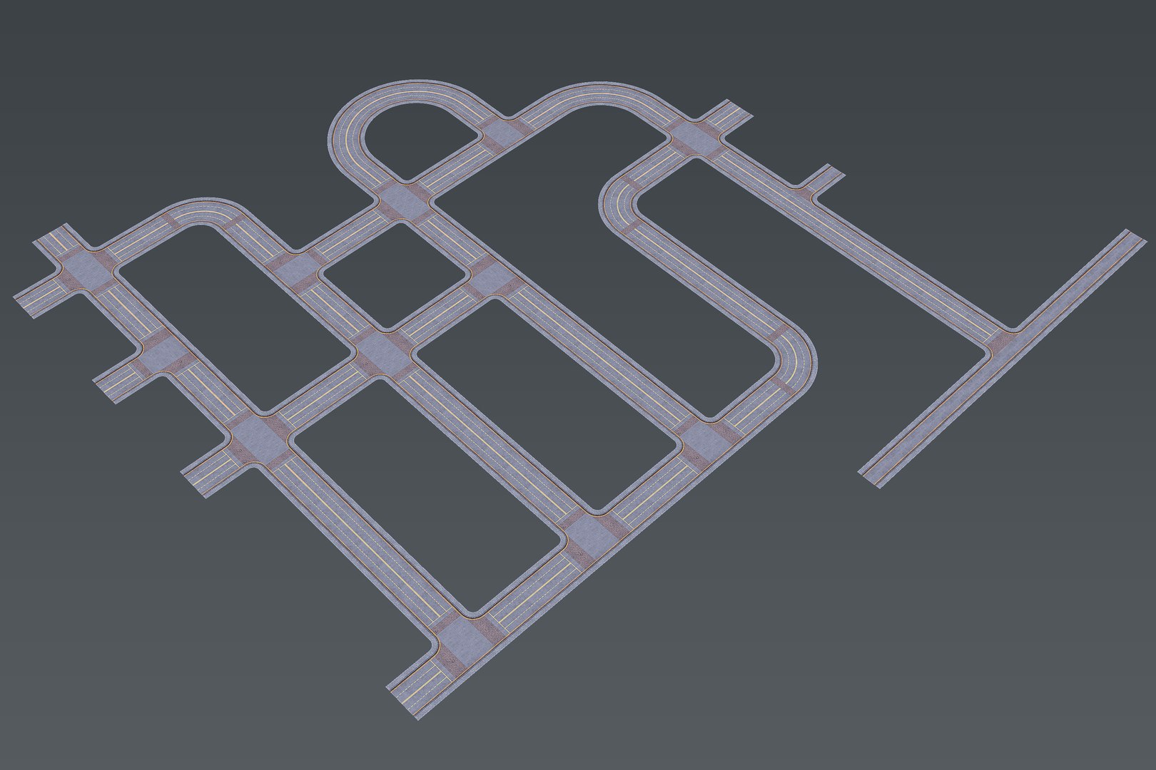 3D Modular Road Set Hd Model - TurboSquid 1161669