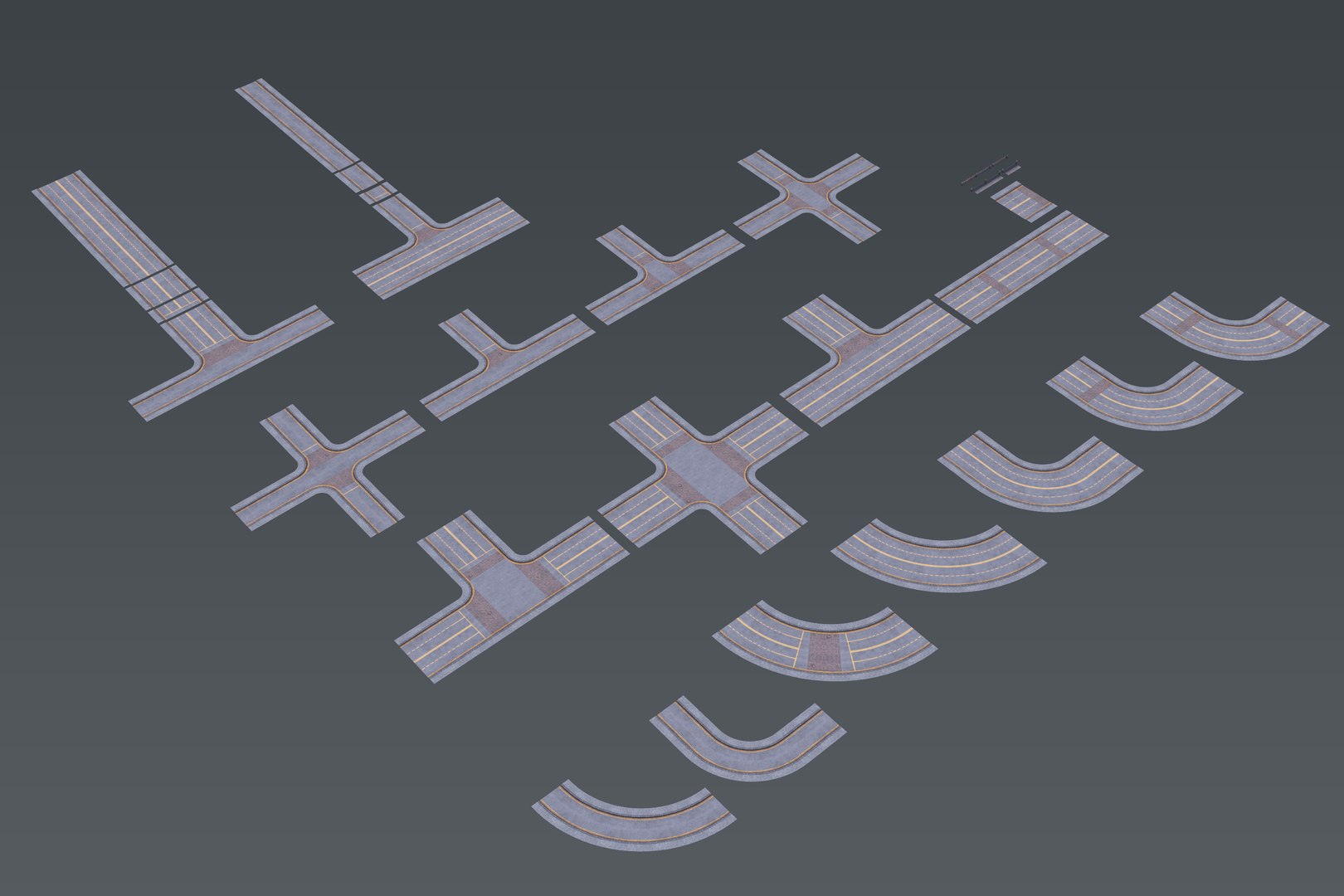 3D Modular Road Set Hd Model - TurboSquid 1161669