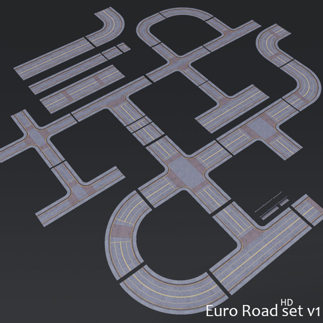 3D Modular Road Set Hd Model - TurboSquid 1161669