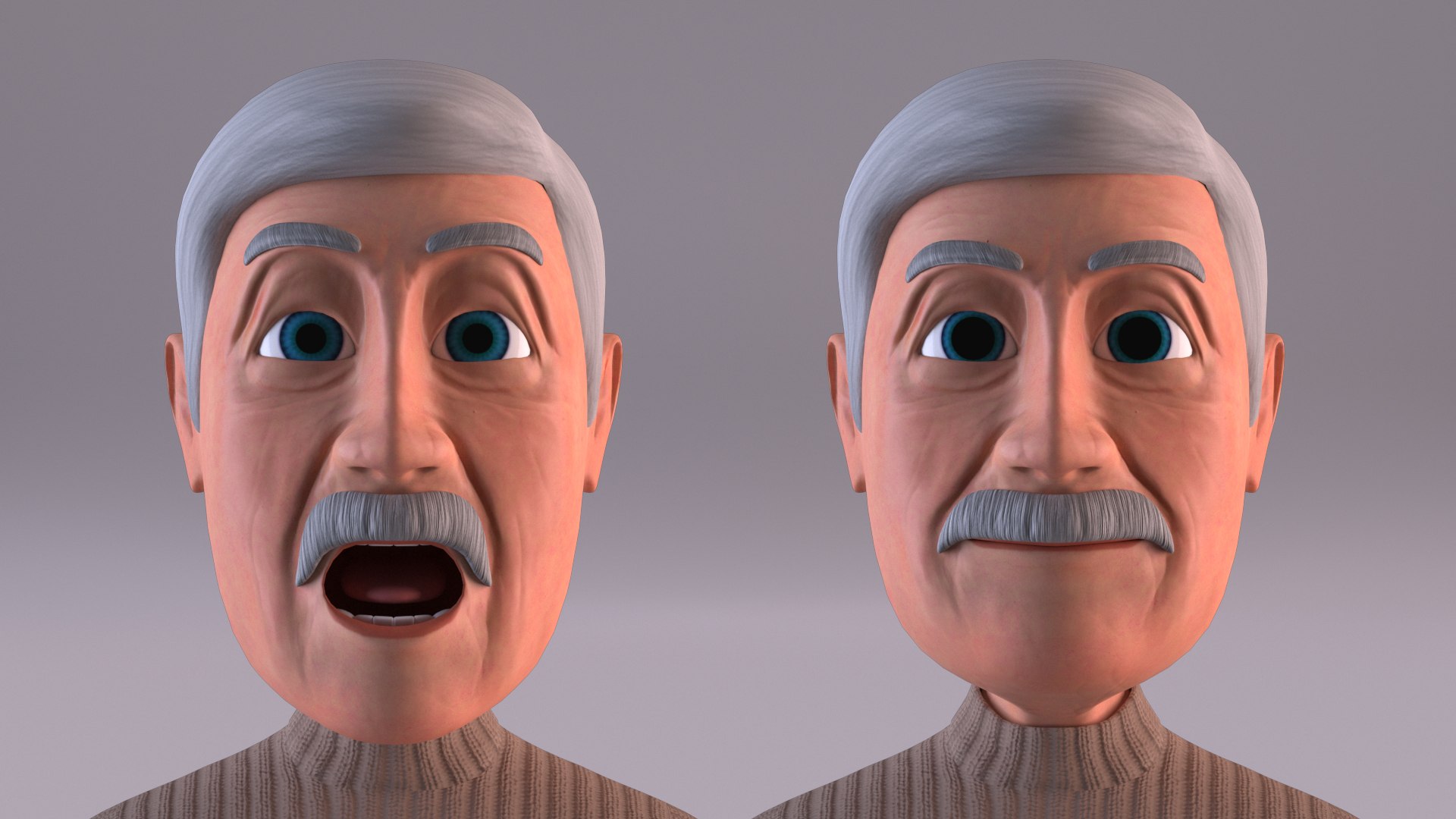 Cartoon Old Man Rigged - Blender 3D Model - TurboSquid 2239497