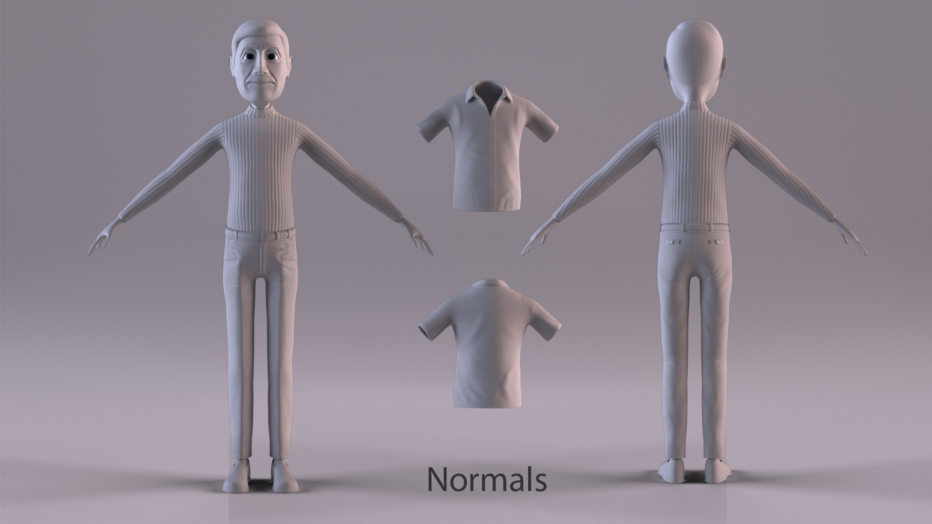 Cartoon Old Man Rigged - Blender 3D Model - TurboSquid 2239497