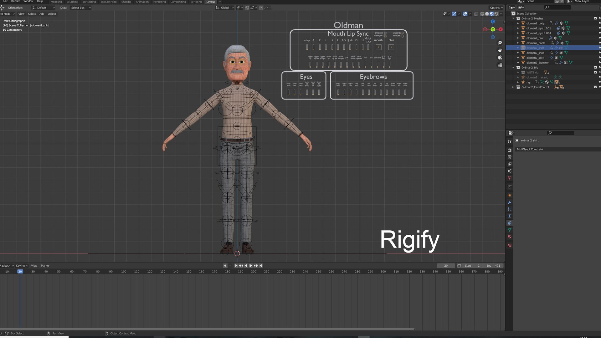 Cartoon Old Man Rigged - Blender 3D Model - TurboSquid 2239497