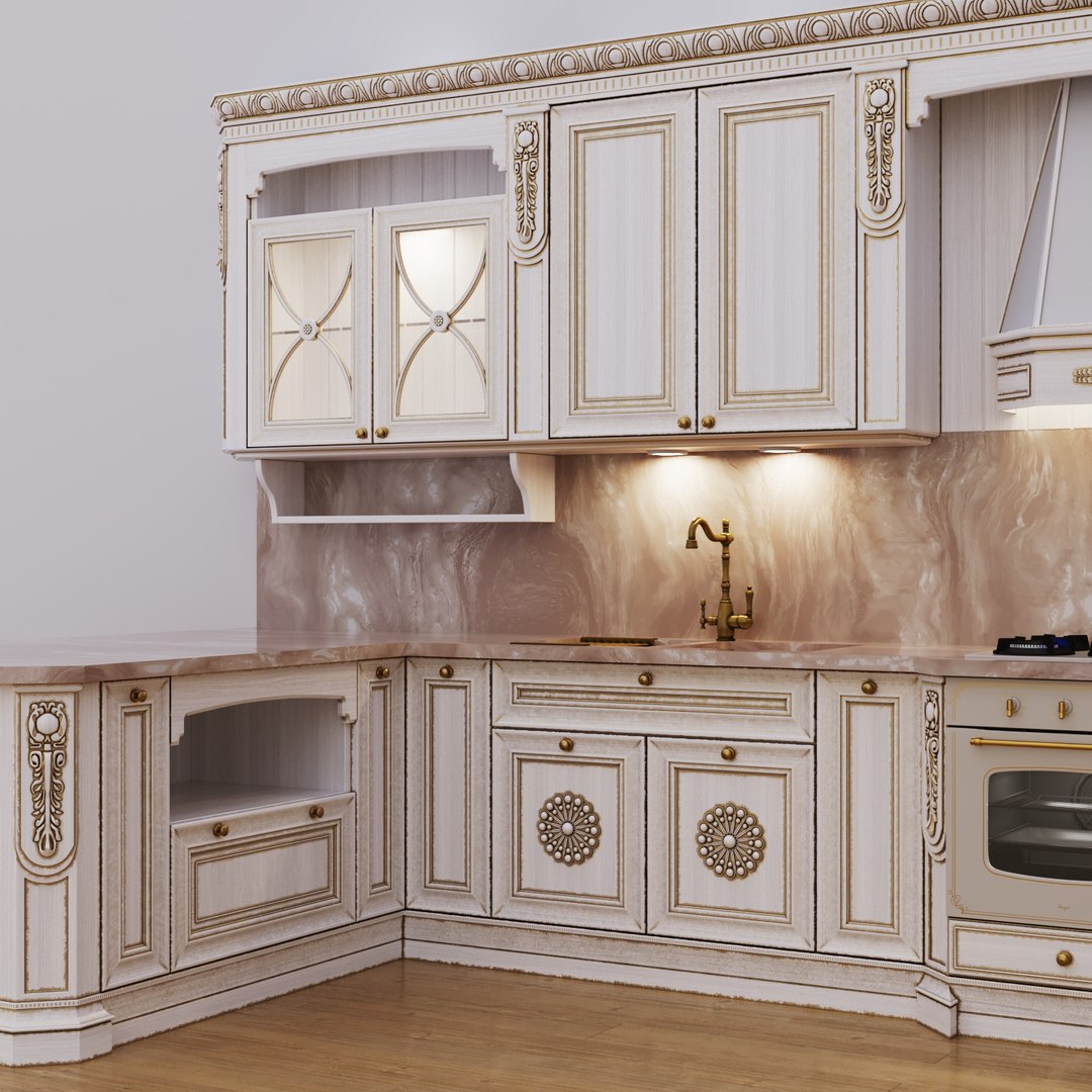 Double Row Kitchen Maria 3D Model - TurboSquid 1622418