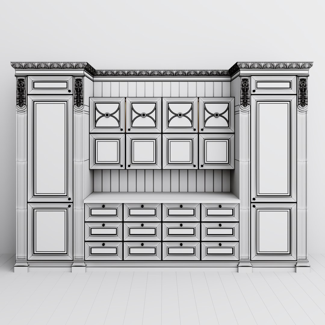 Double Row Kitchen Maria 3D Model - TurboSquid 1622418