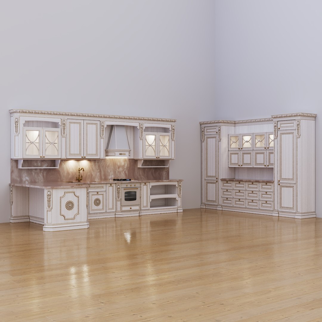 Double Row Kitchen Maria 3D Model - TurboSquid 1622418