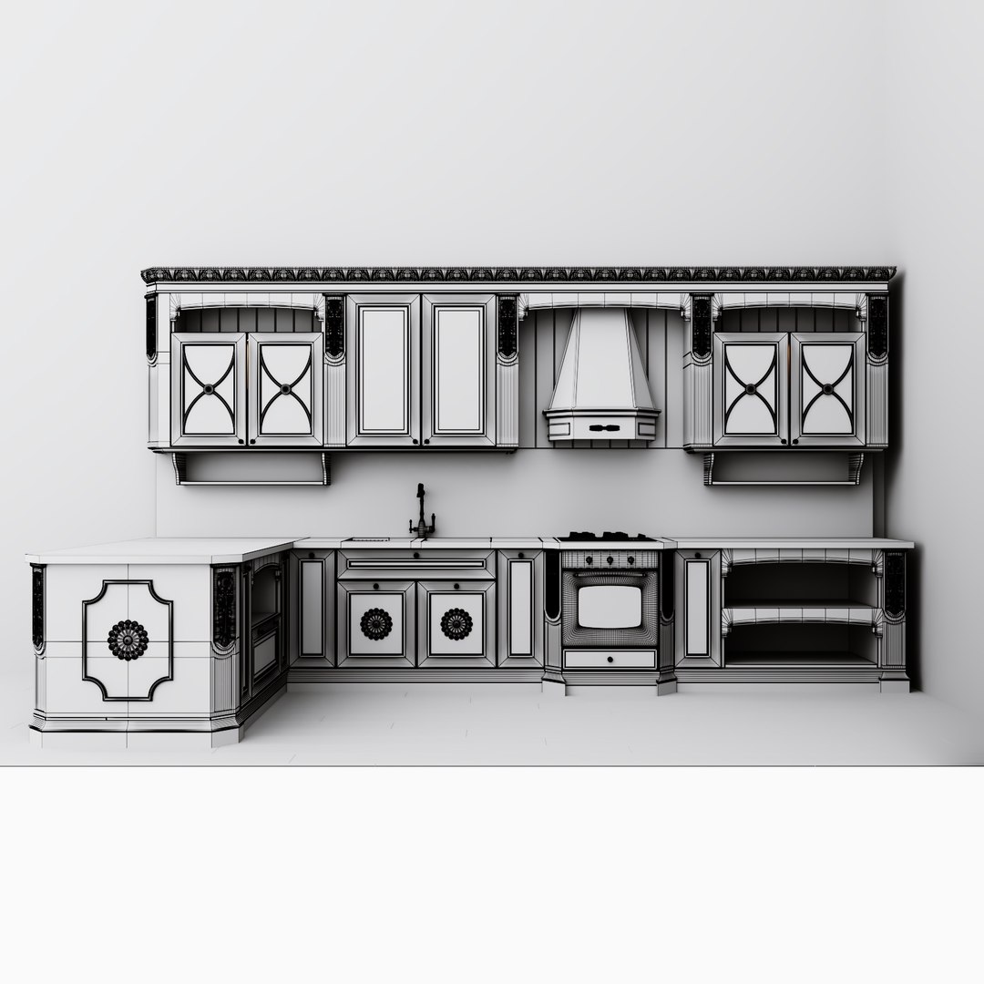 Double Row Kitchen Maria 3D Model - TurboSquid 1622418