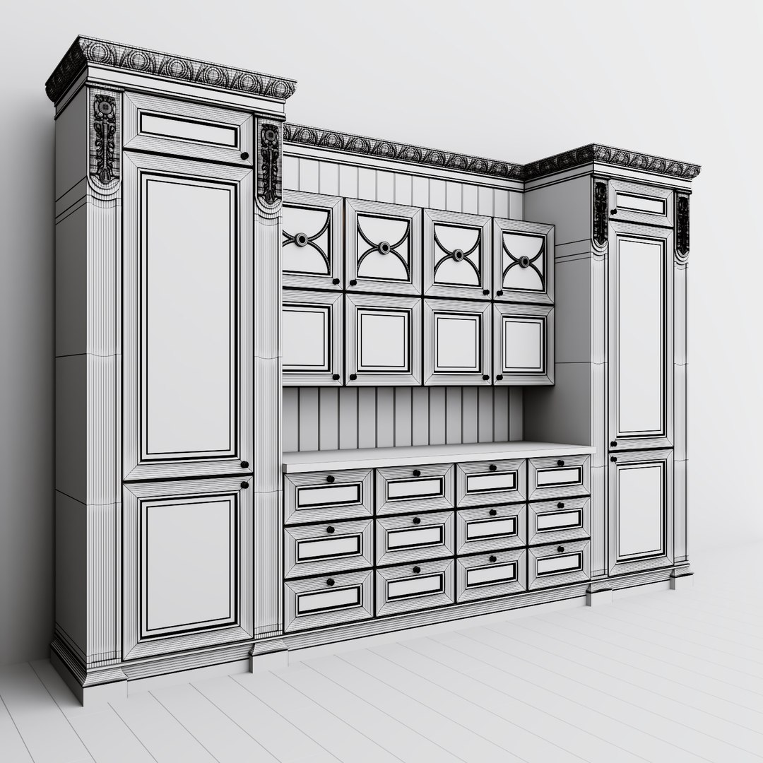 Double Row Kitchen Maria 3D Model - TurboSquid 1622418