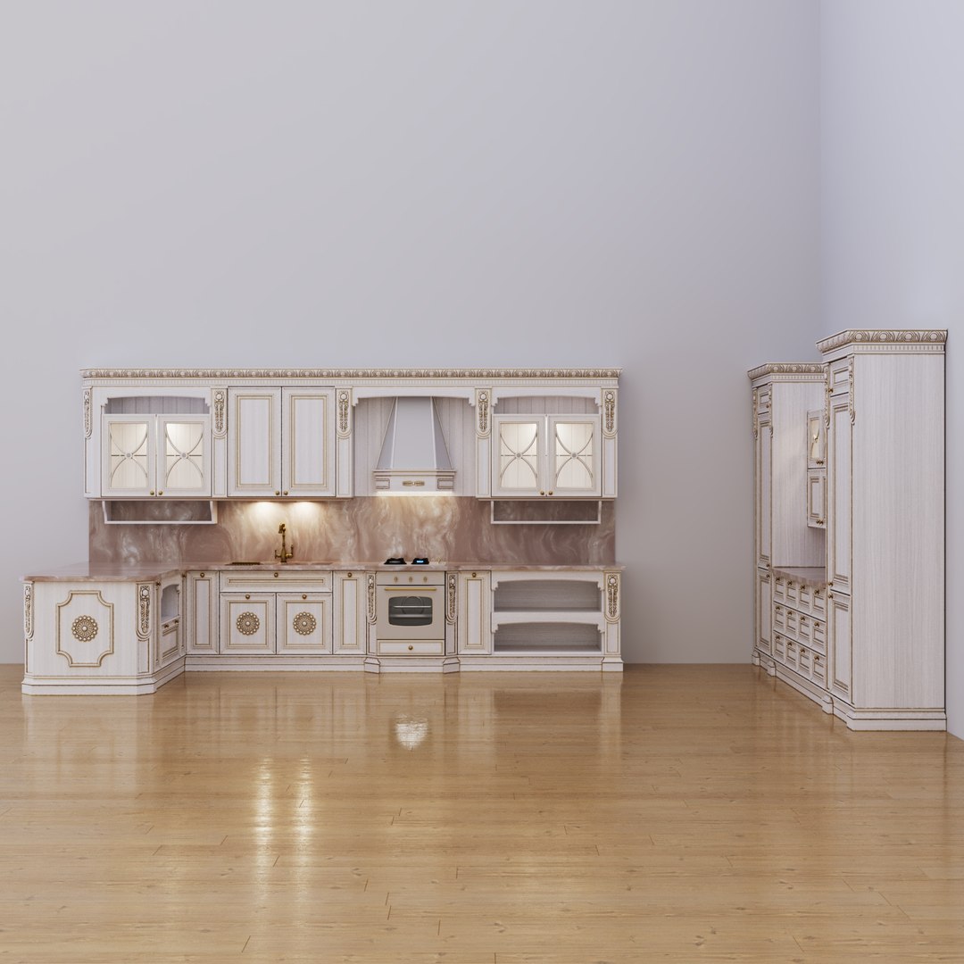 Double Row Kitchen Maria 3D Model - TurboSquid 1622418