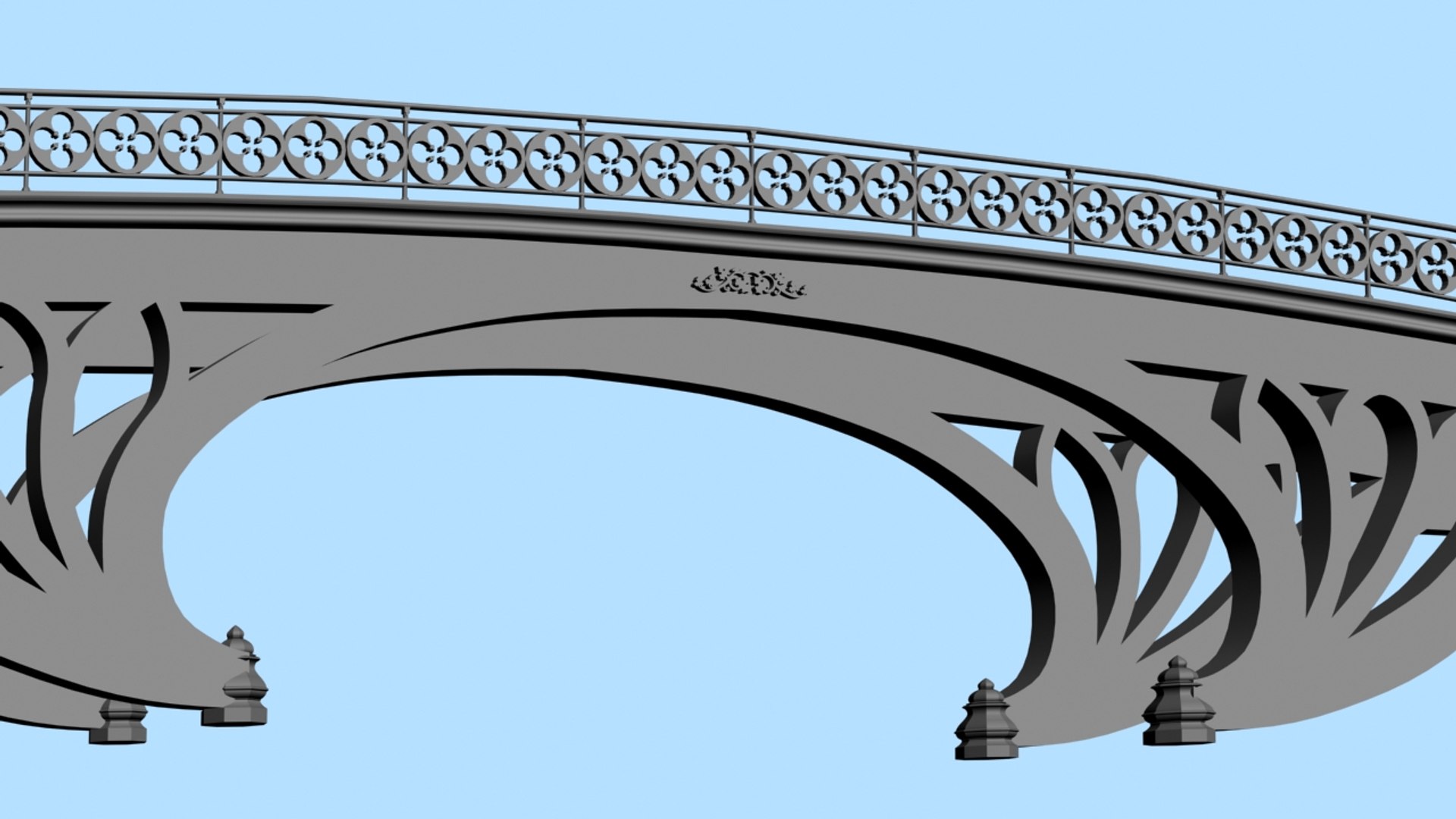 central gothic bridge 3d model