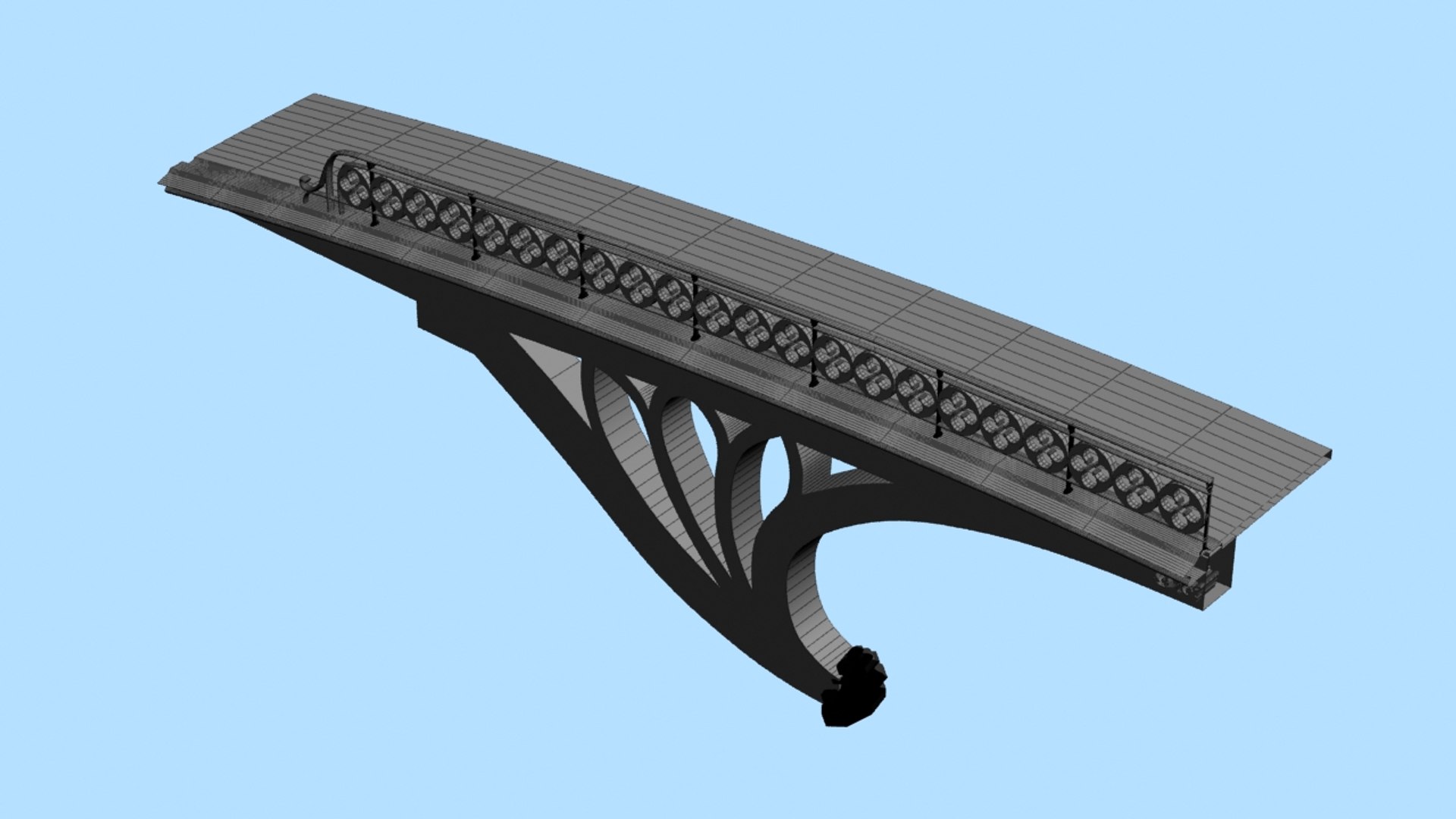 central gothic bridge 3d model